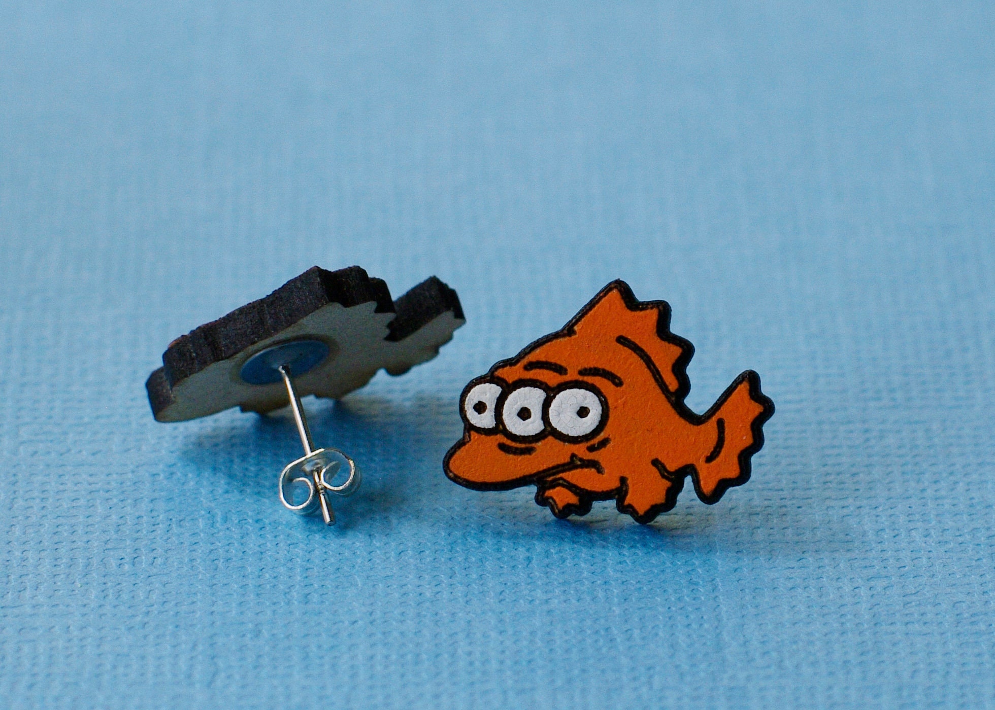 Blinky Earrings | Blinky the Fish | Simpsons Earrings | Blinky Stud ...