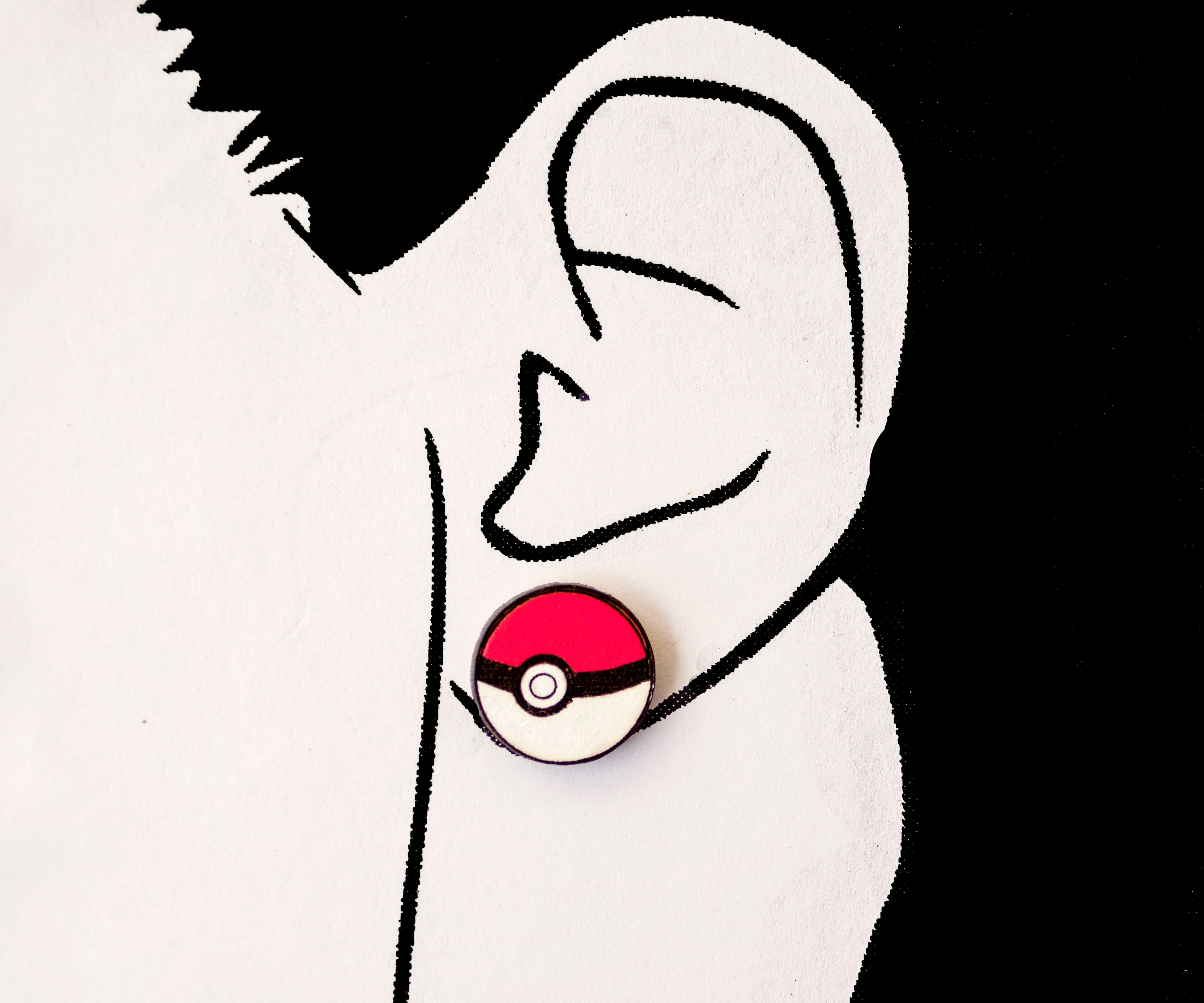 Pokemon Earrings Pokeball Earrings Pokemon Stud Earrings Handmade ...