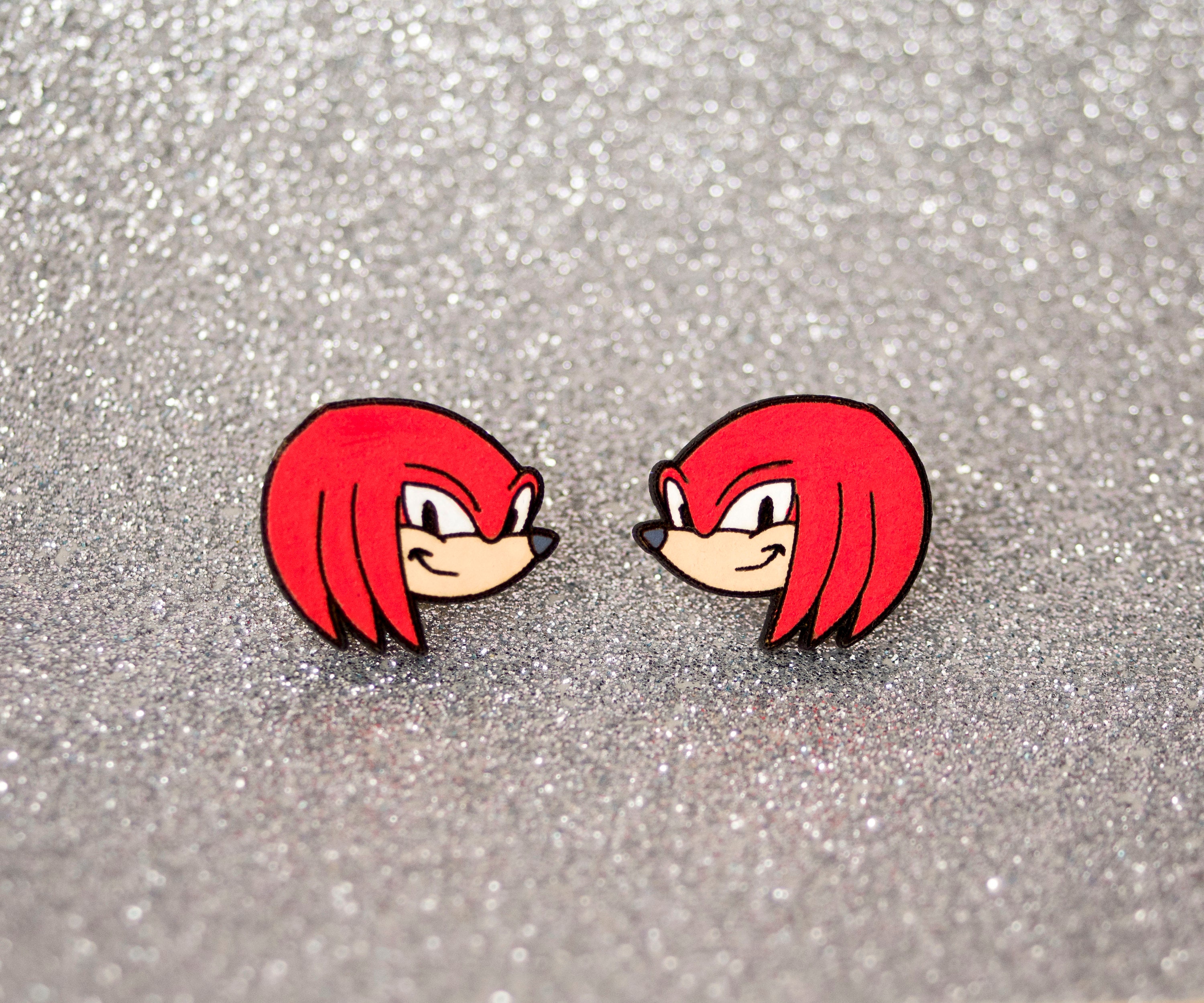 Knuckles the Echidna Earrings | Sega Sonic and Knuckles Ear Studs ...
