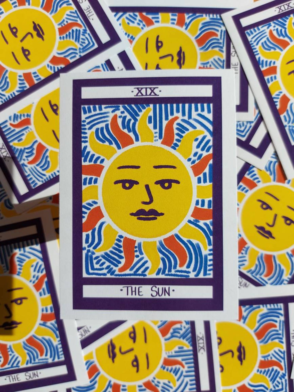 XIX the Sun Doodle Tarot Card Print - Etsy