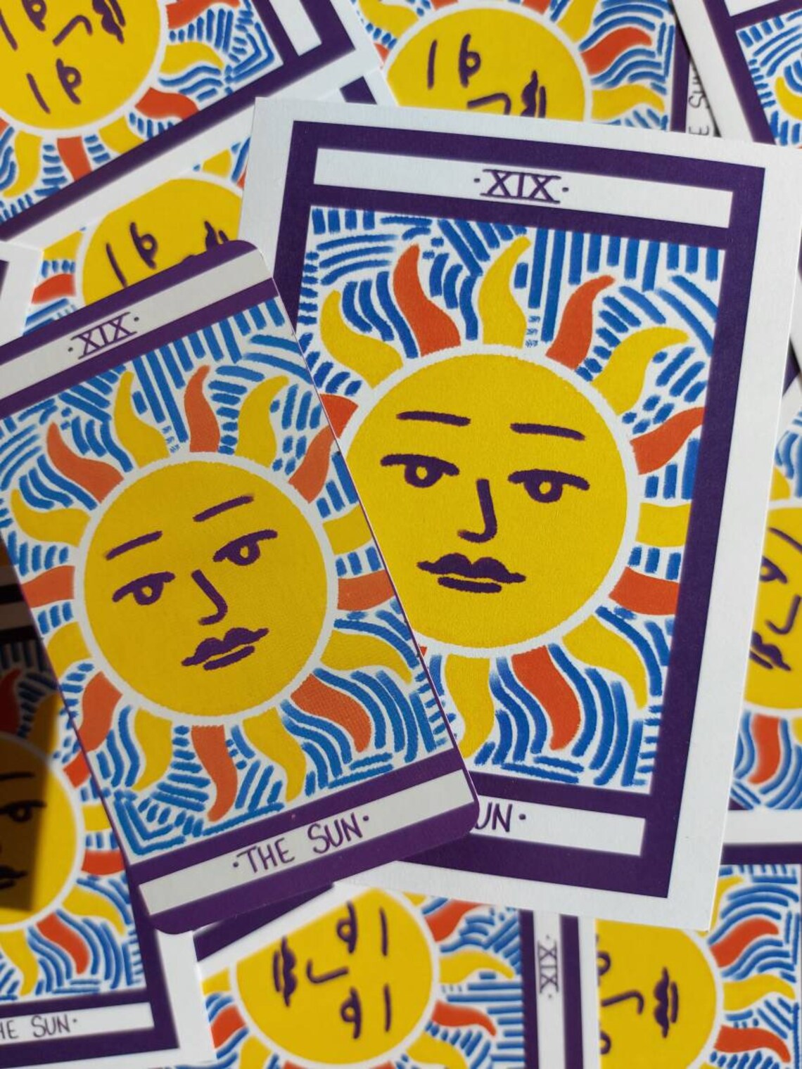 XIX the Sun Doodle Tarot Card Print - Etsy