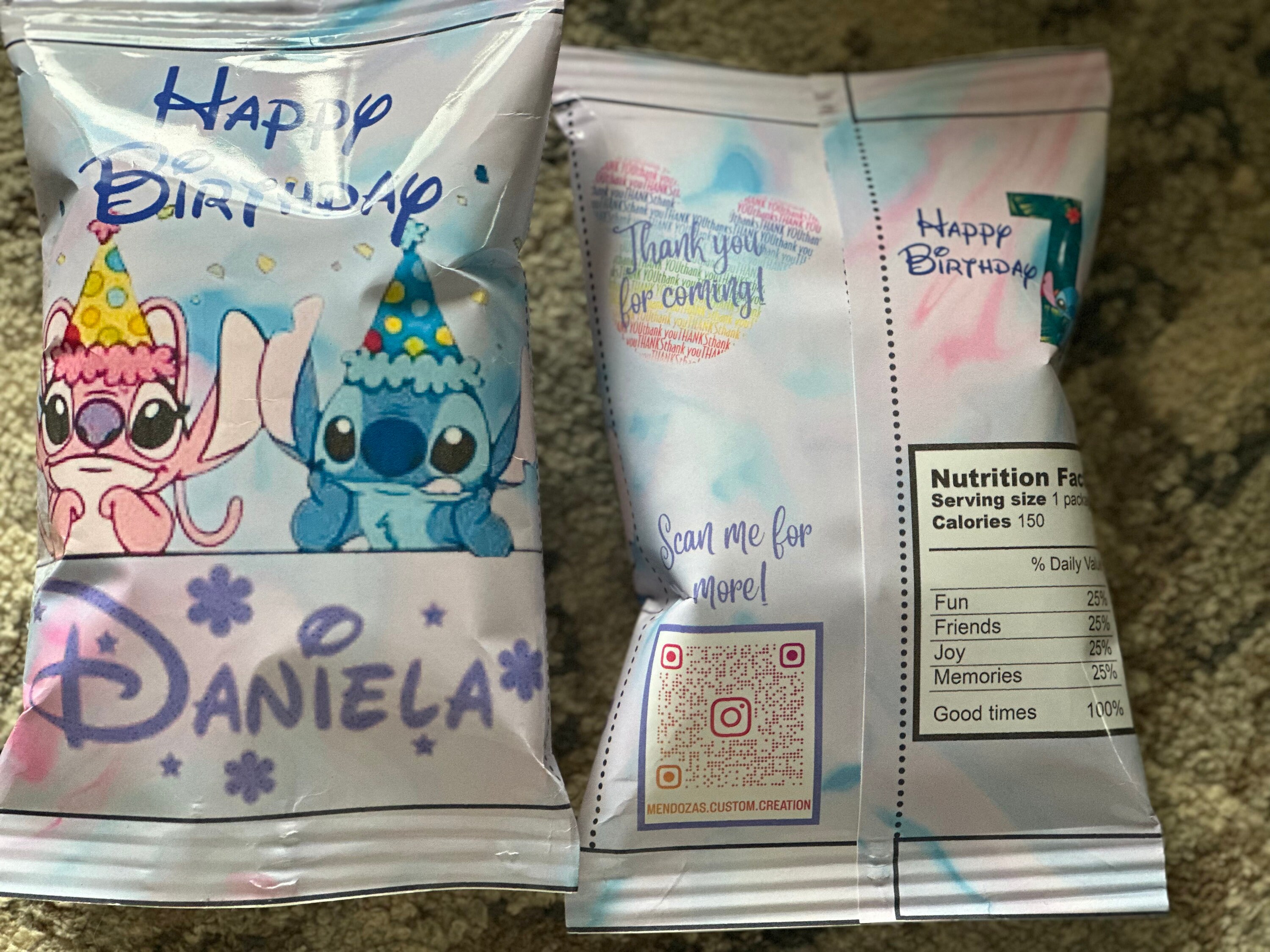 Stitch & Angel Chip Bag - Etsy