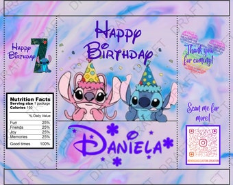 Stitch & Angel Chip Bag Printable Chip Bag Stitch Birthday Party - Etsy