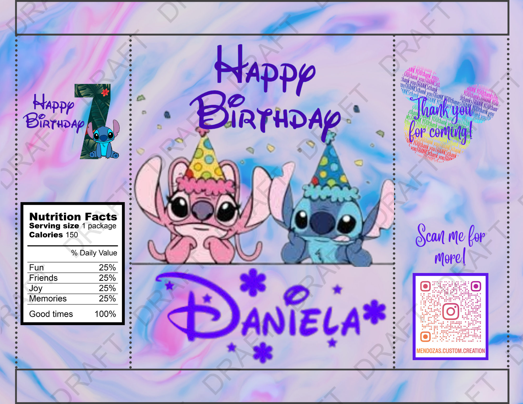 Stitch & Angel Chip Bag - Etsy