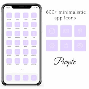 600+ Purple Minimalistic App Icon Pack | IOS 14 | Purple Minimalistic ...