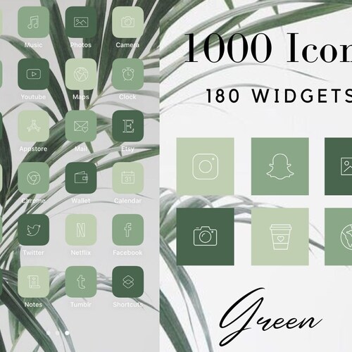 1000 Minimalistic Green Themed App Icons Aesthetic - Etsy