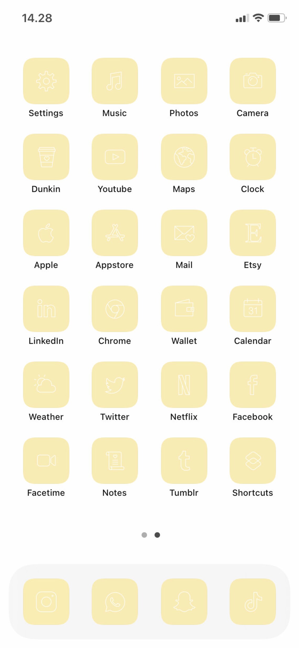 600 Yellow Minimalistic App Icon Pack IOS 14 Yellow - Etsy