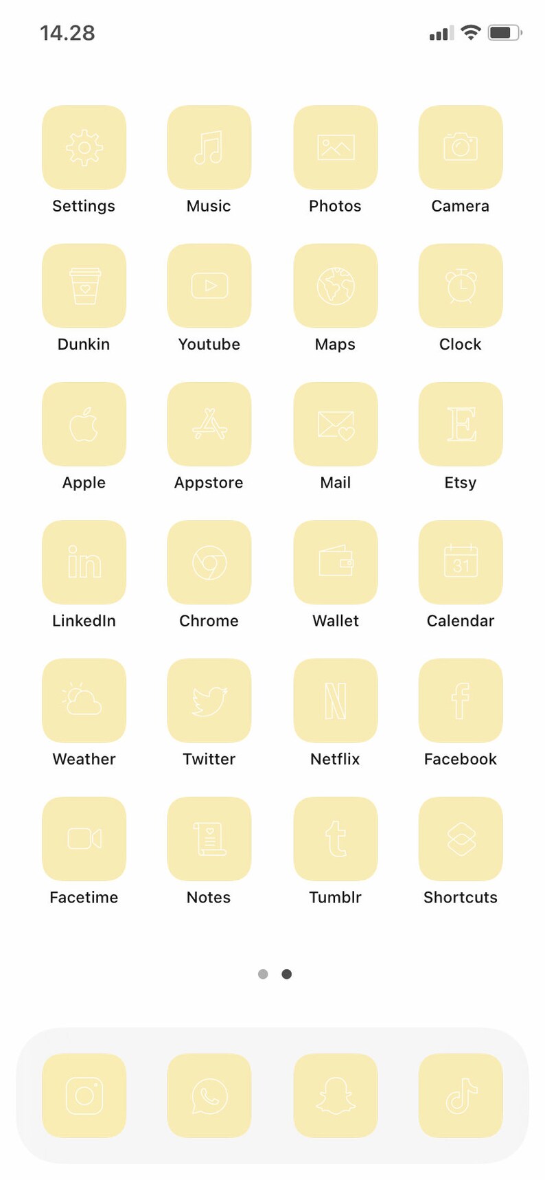600+ Yellow Minimalistic App Icon Pack | IOS 14 | Yellow Minimalistic ...