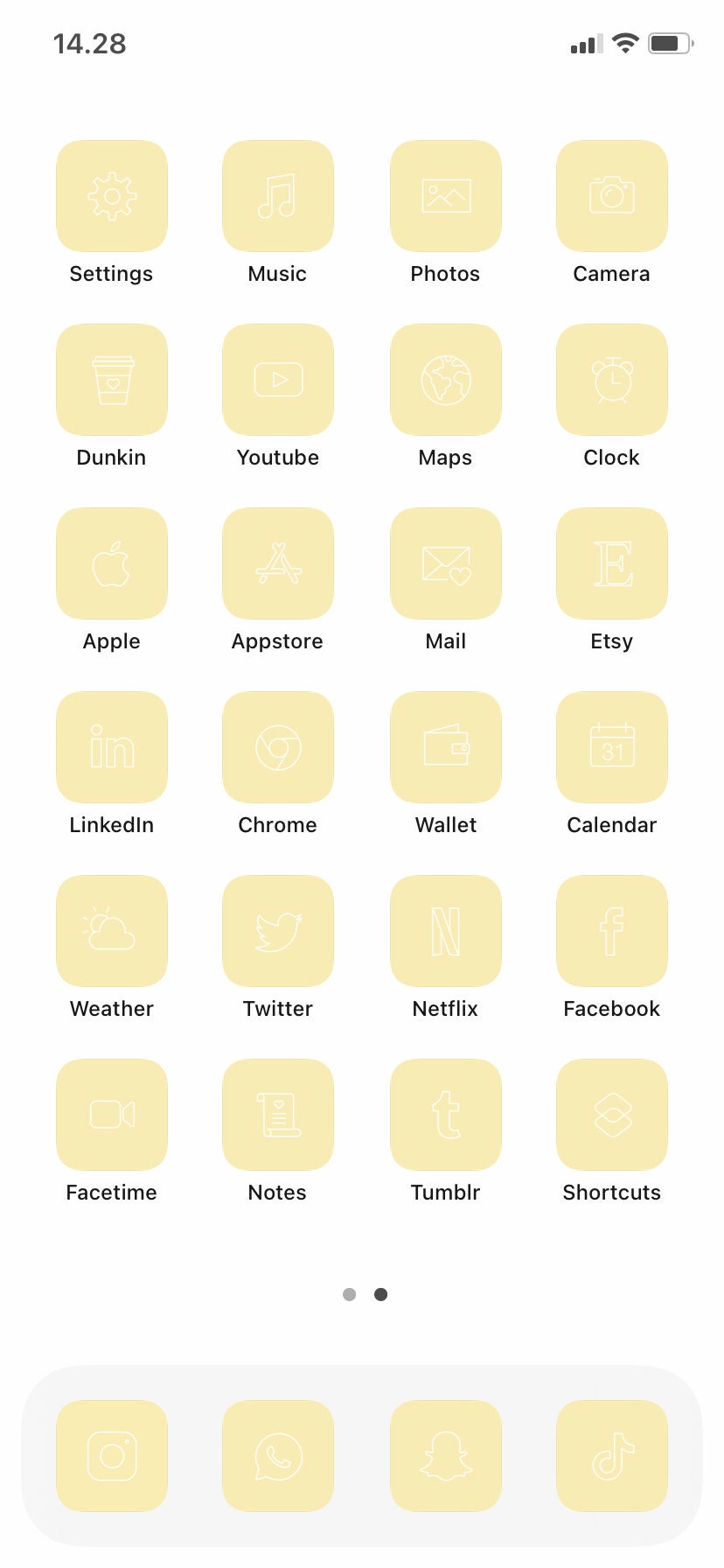 600 Yellow Minimalistic App Icon Pack IOS 14 Yellow - Etsy