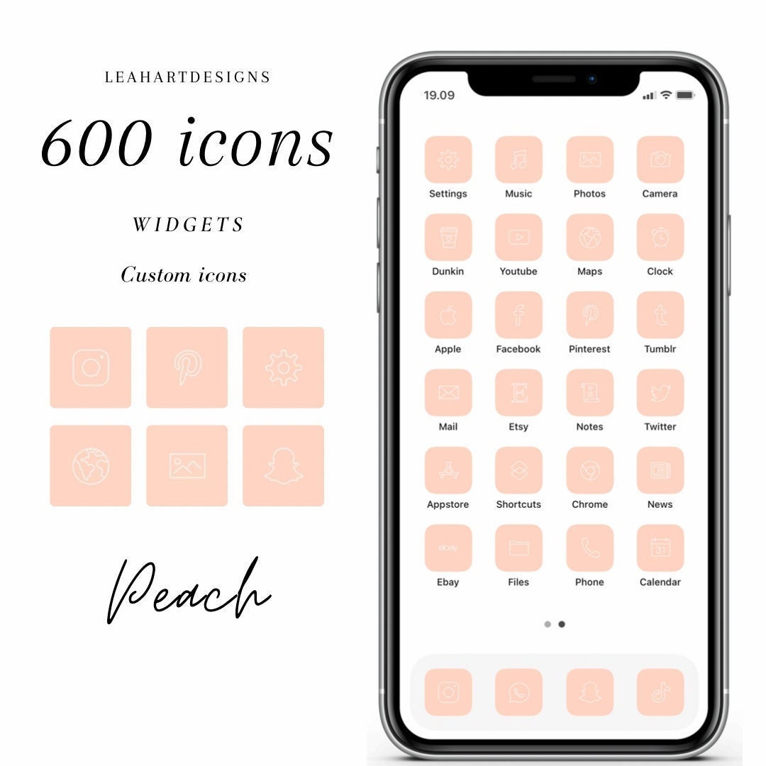 600+ Peach Minimalistic App Icon Pack | IOS 14 | IOS 15 | Peach Minimal ...