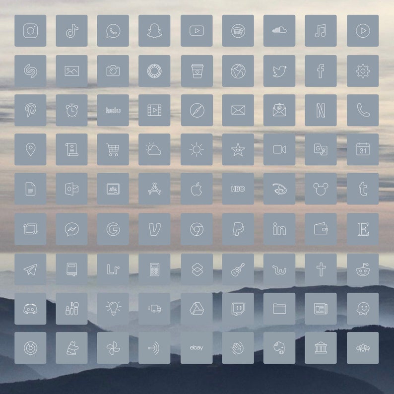 1000+ Minimalistic Blue Themed App Icons | Aesthetic Homescreen | Icon ...