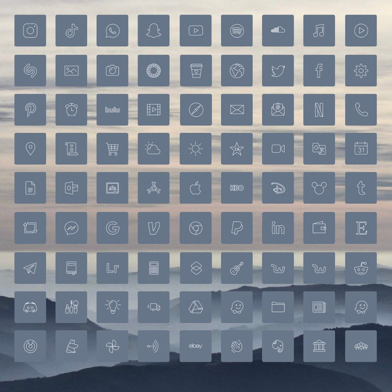 1000+ Minimalistic Blue Themed App Icons | Aesthetic Homescreen | Icon ...