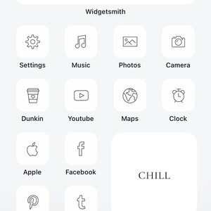 1000 minimalistische weiße und schwarze App Icons ästhetischer ...