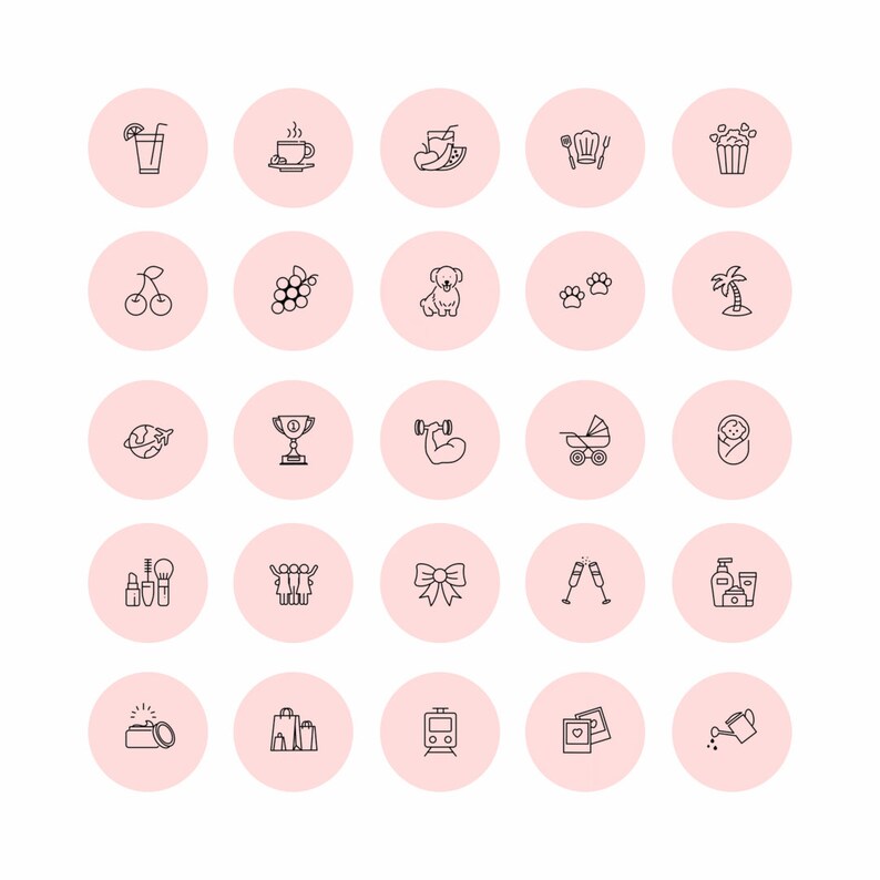 100 Peach Pink Instagram Highlights Highlight Covers IOS - Etsy