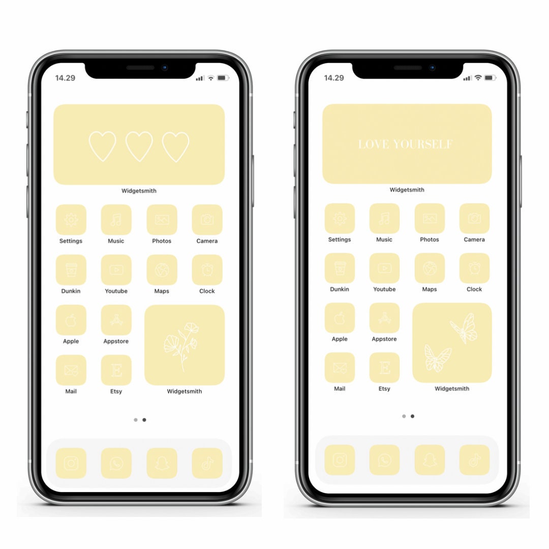 600+ Yellow Minimalistic App Icon Pack | IOS 14 | Yellow Minimalistic ...