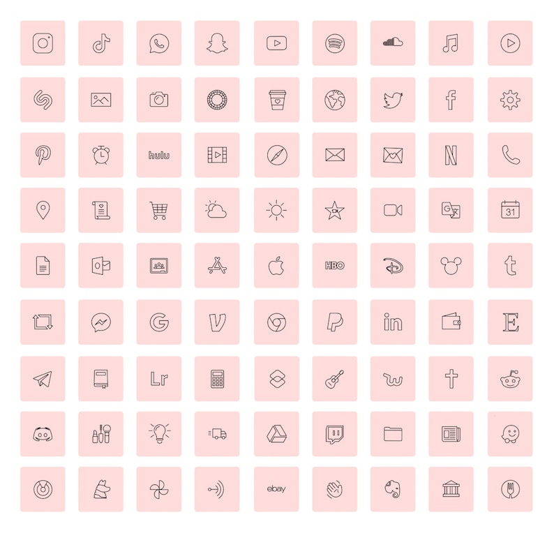 600 Peach Pink Minimalistic App Icon Pack IOS 14 Peach - Etsy