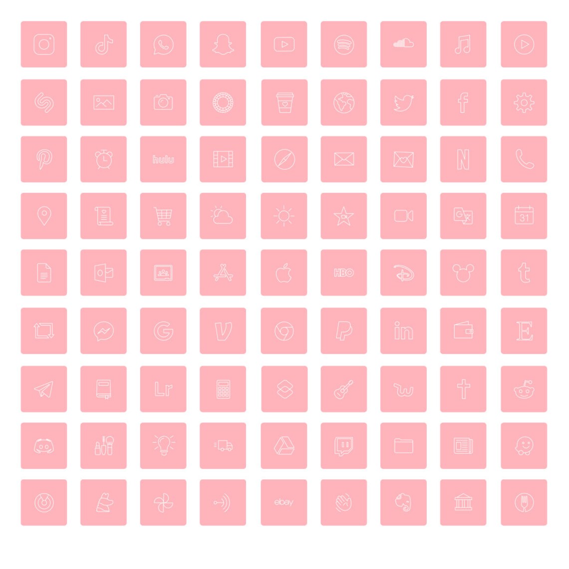 600 Pastel Pink Minimalistic App Icon Pack IOS 14 Pastel - Etsy
