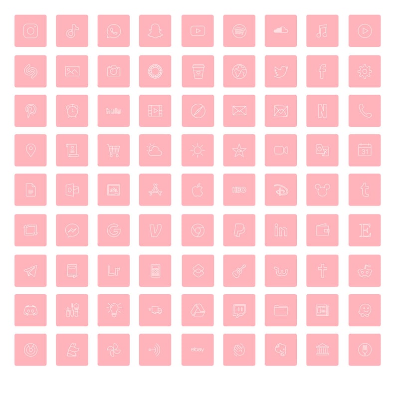 600 Pastel Pink Minimalistic App Icon Pack IOS 14 Pastel - Etsy