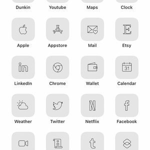 900+ Light Gray Minimalistic App Icon Pack | IOS 14 | Light Gray ...