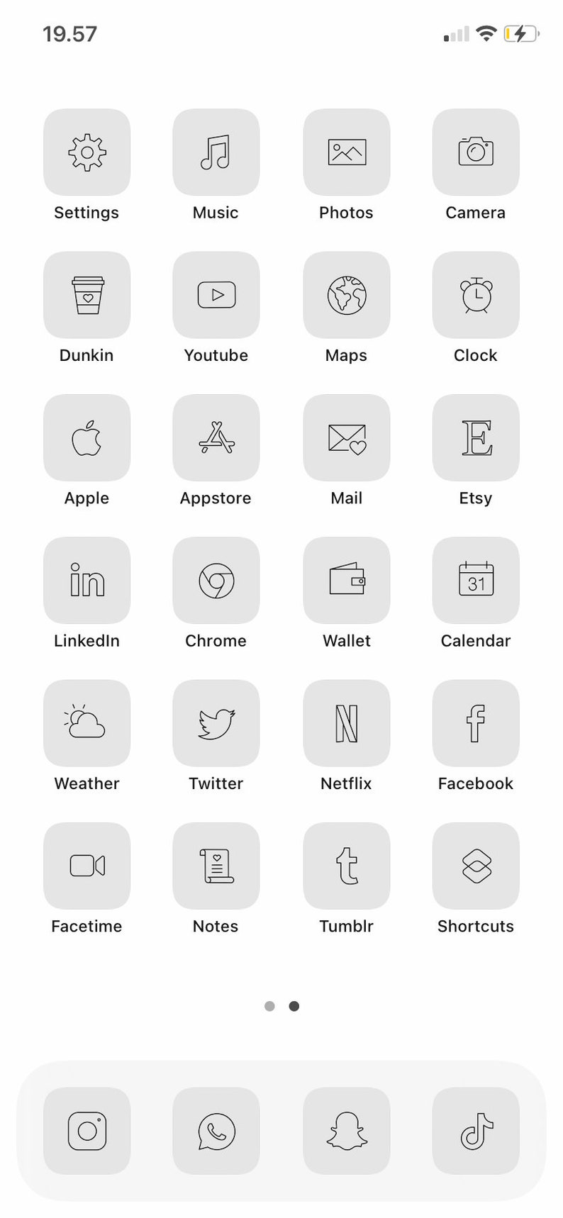 900 Light Gray Minimalistic App Icon Pack IOS 14 Light - Etsy