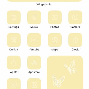 600+ Yellow Minimalistic App Icon Pack | IOS 14 | Yellow Minimalistic ...