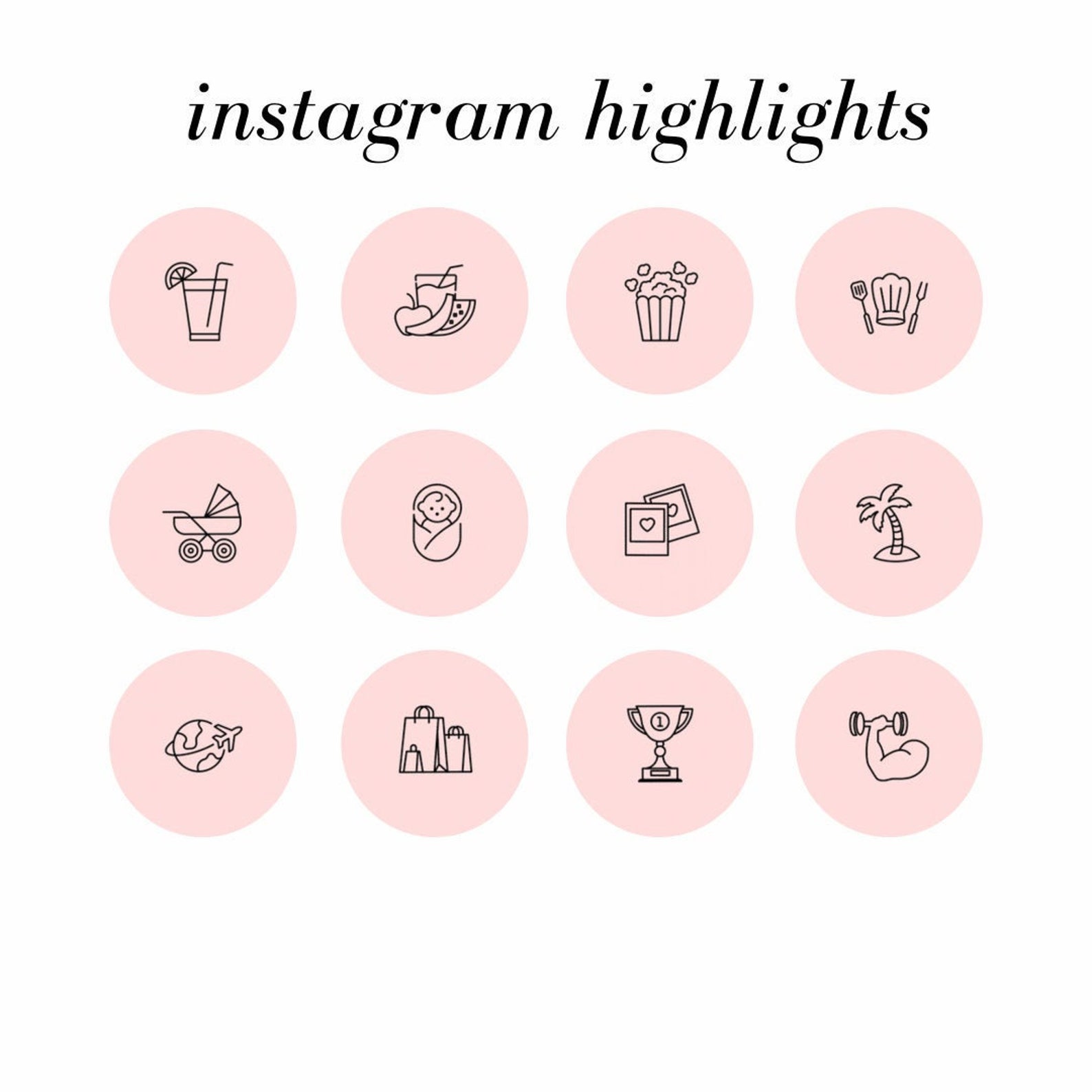 100 Peach pink Instagram highlights highlight covers IOS | Etsy