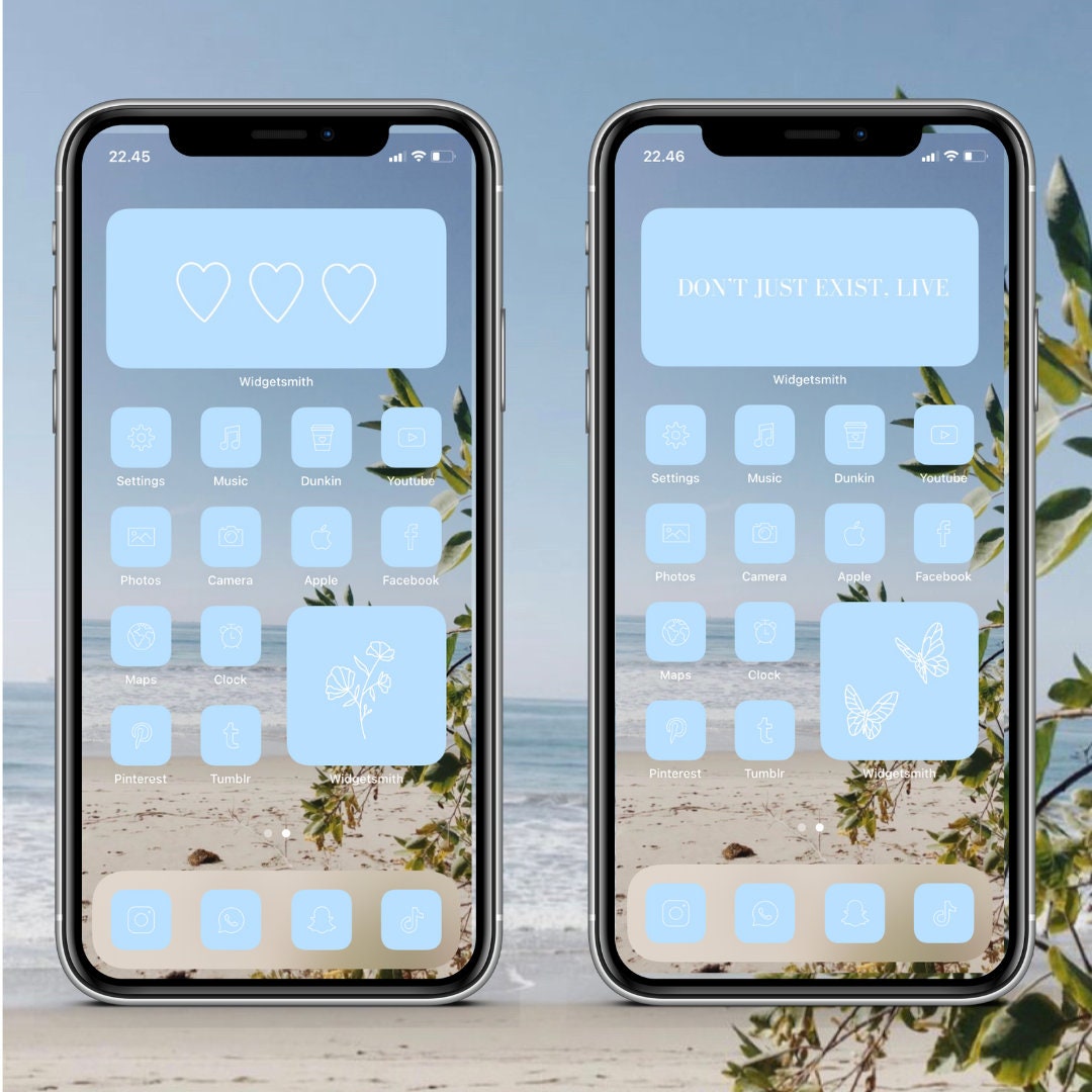 600 Blue Minimalistic App Icon Pack IOS 14 Blue - Etsy