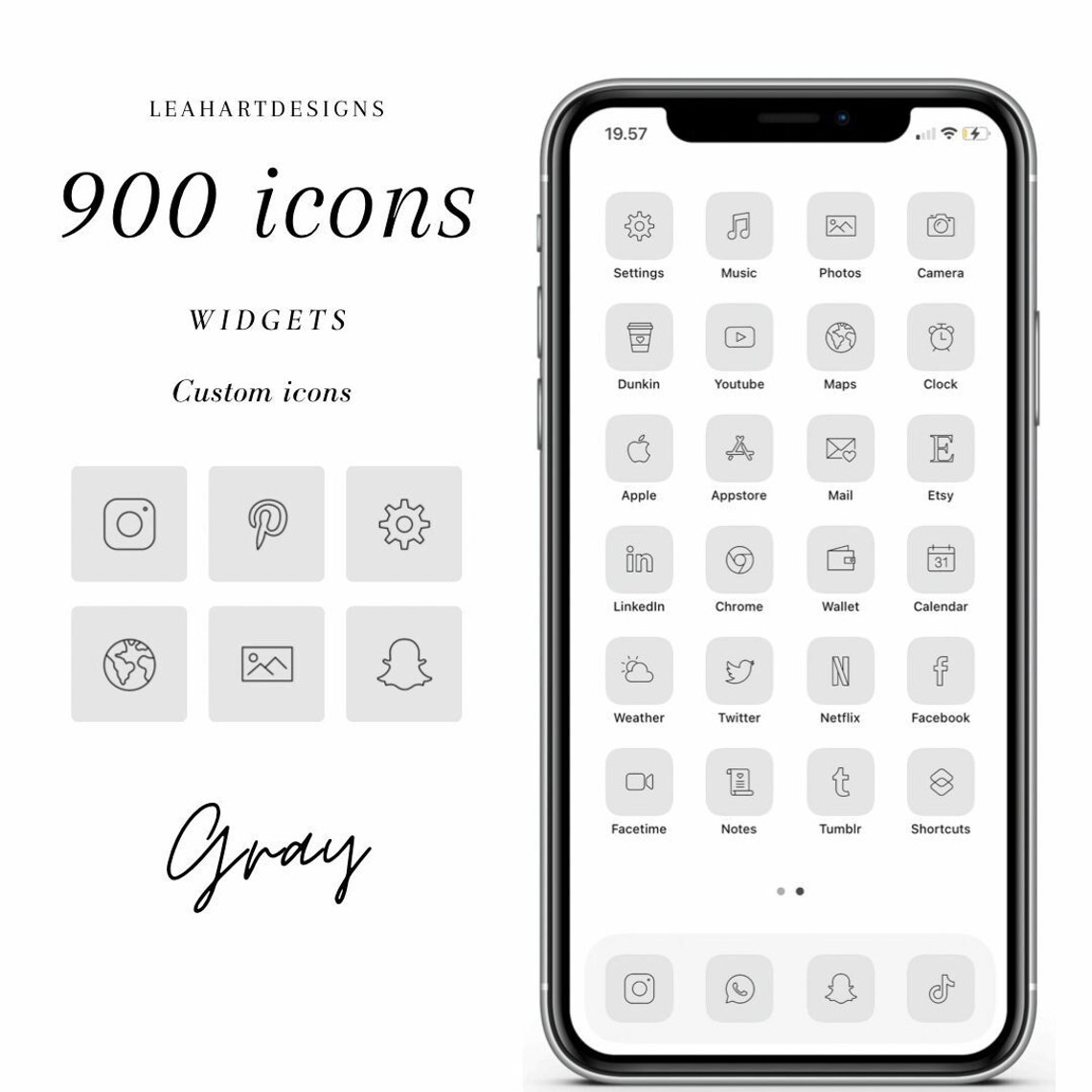 900 Light Gray Minimalistic App Icon Pack IOS 14 Light - Etsy