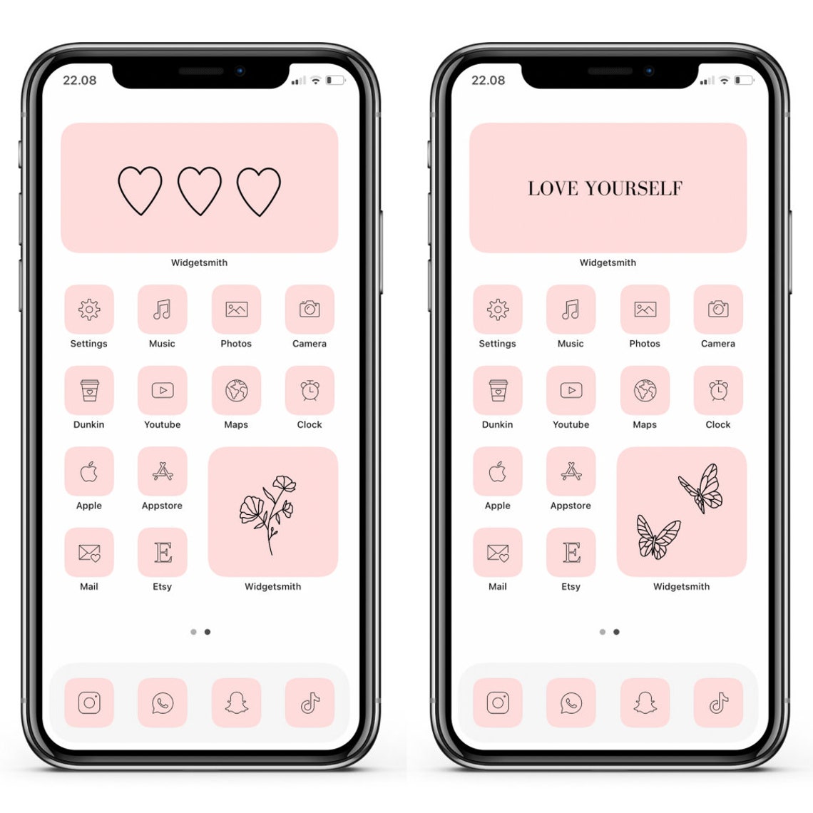 600+ Peach Pink Minimalistic App Icon Pack | IOS 14 | Peach Pink ...