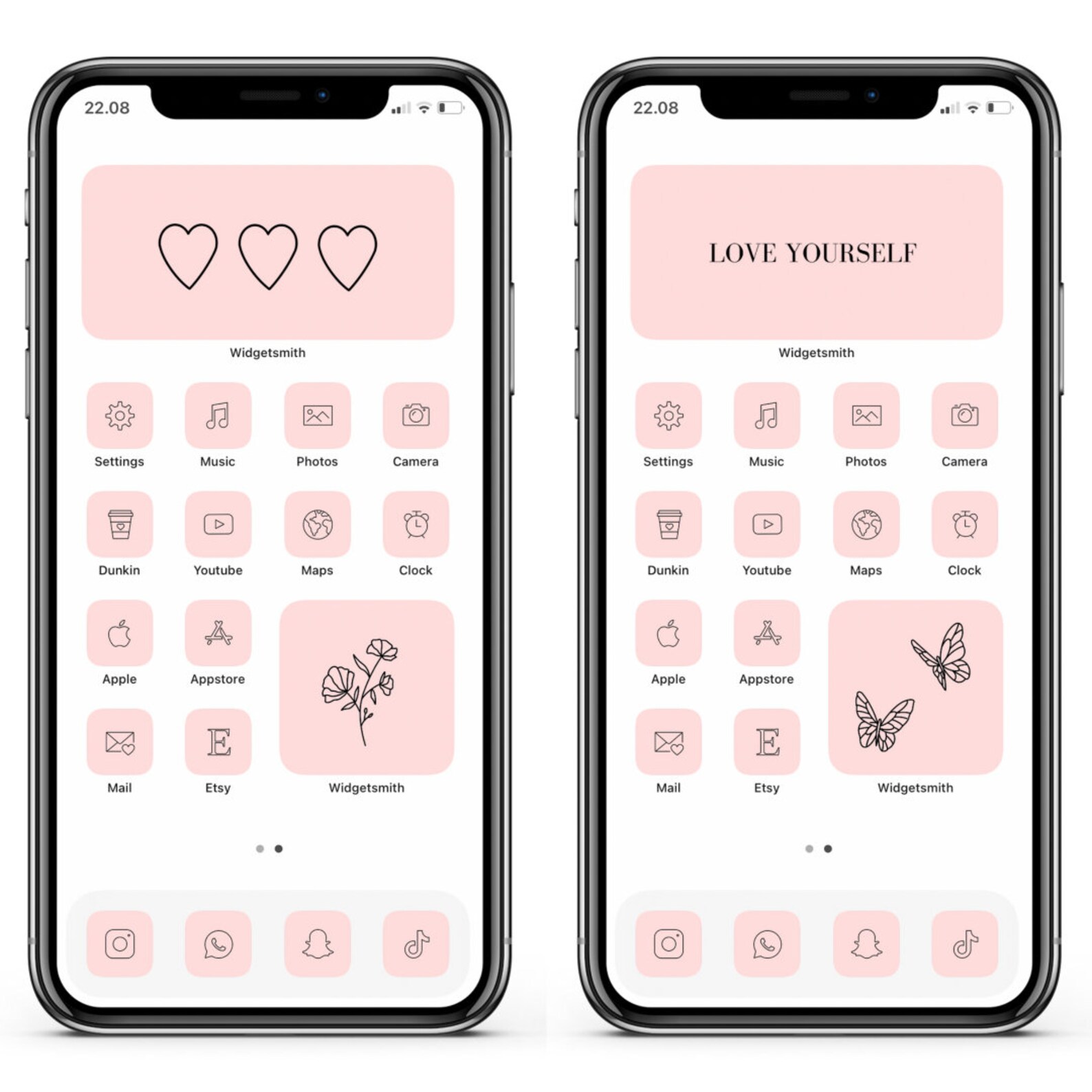 600 Peach Pink Minimalistic App Icon Pack IOS 14 Peach - Etsy