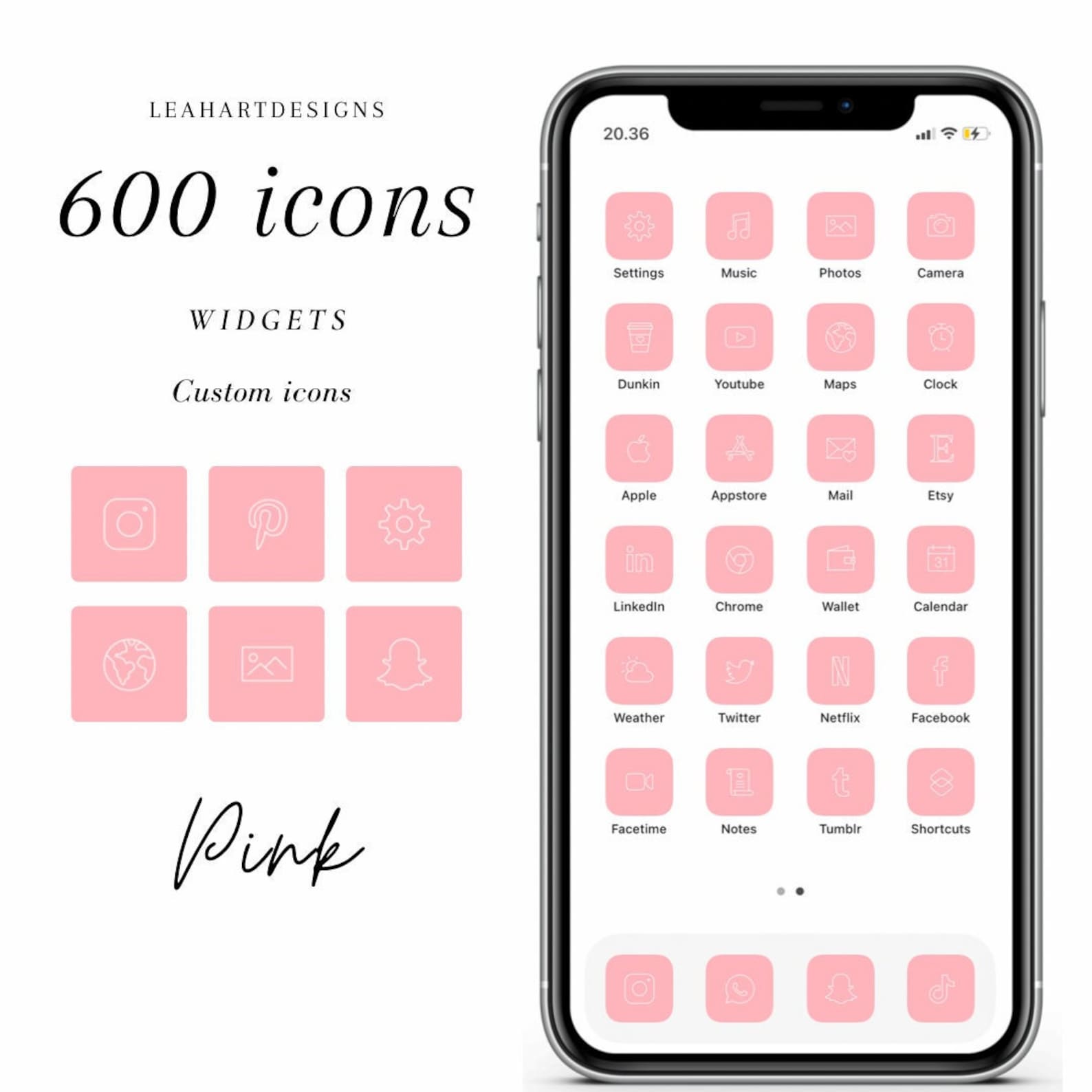 600 Pastel Pink Minimalistic App Icon Pack IOS 14 Pastel - Etsy