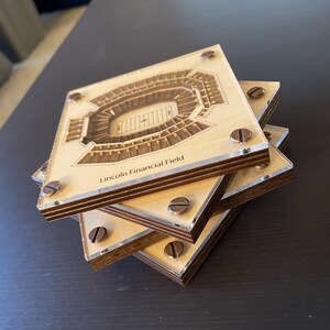 Philly Pack Layered Coaster (set of 4), 3D Wood Coaster, Sports Coaster ...