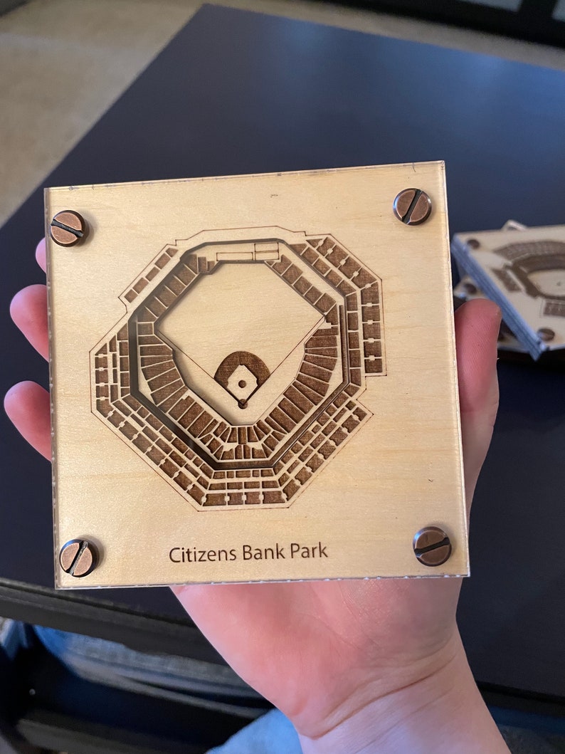 Philly Pack Layered Coaster set of 4 3D Wood Coaster - Etsy