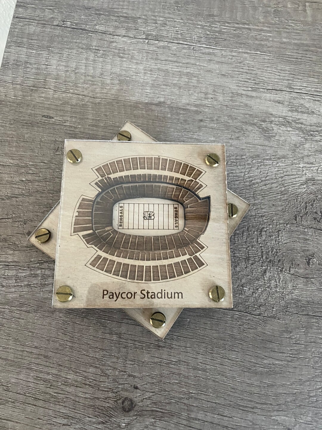 Bengals Layered Coaster set of 2, 3D Wood Coaster, Sports Coaster ...