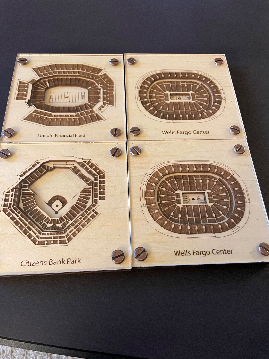 Philly Pack Layered Coaster (set of 4), 3D Wood Coaster, Sports Coaster ...