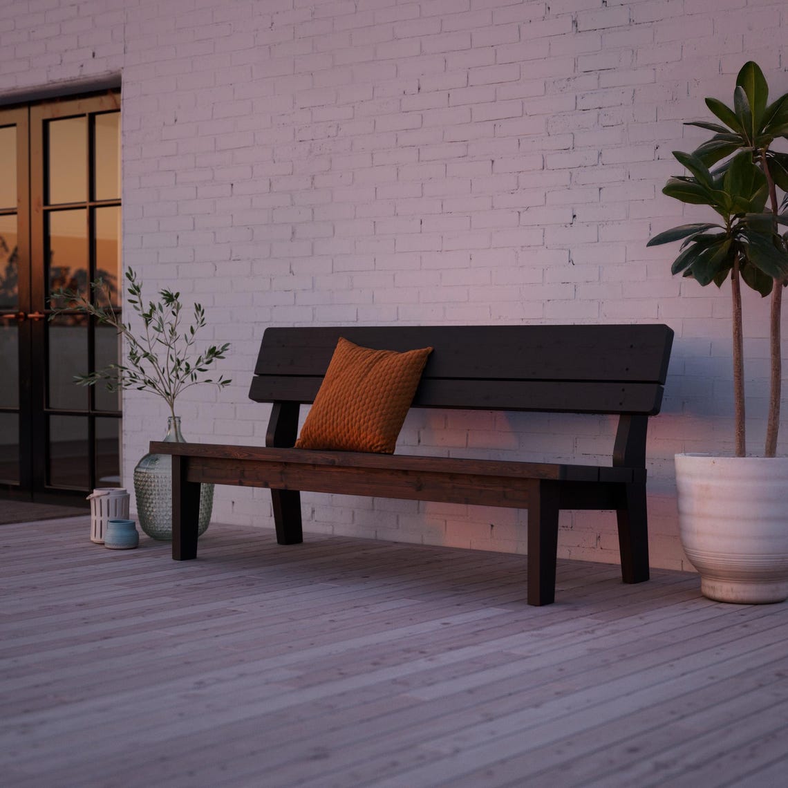 Garden Bench DIY Plan With Backrest: Beginner-friendly (PDF Download ...