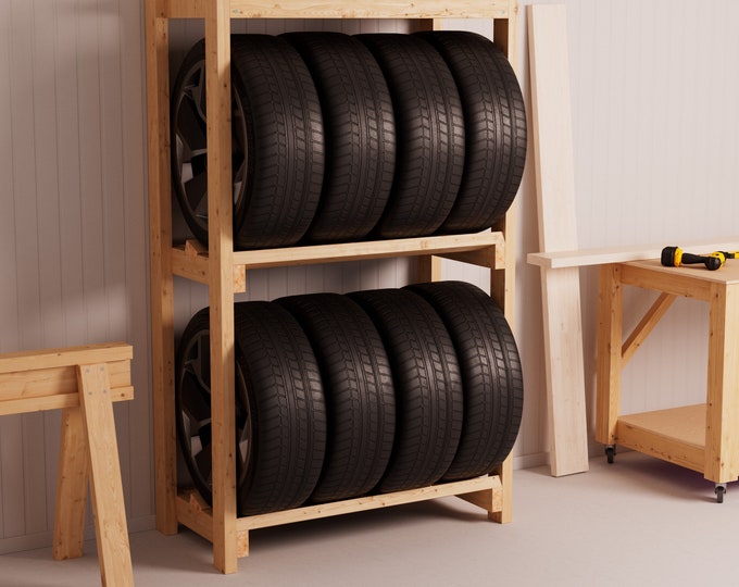 Wall Hanging Tire Rack Plans | Tire Storage Solution - Digital Download ...