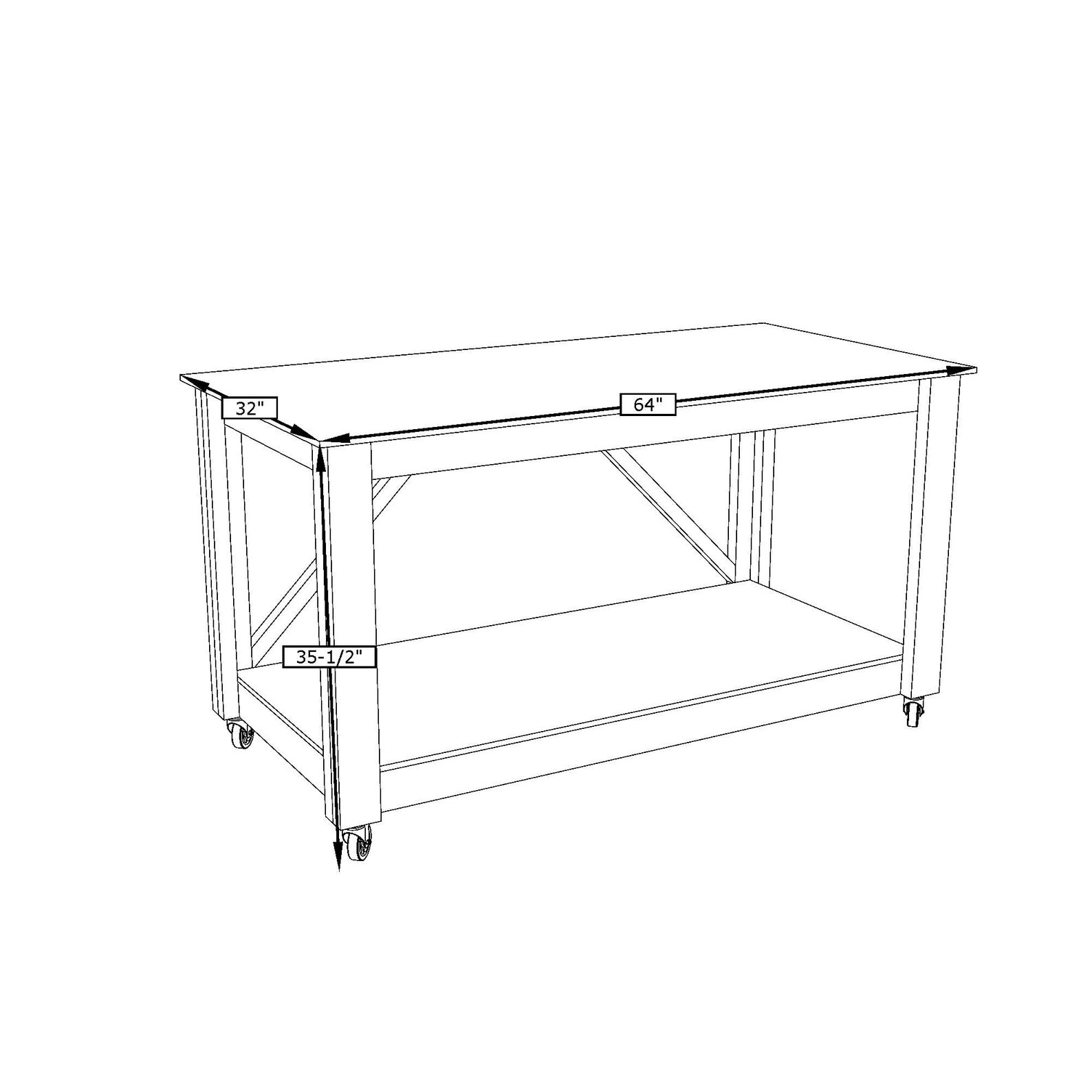 Workbench DIY Plan: Step-by-step Instructions (PDF Download, Imperial ...