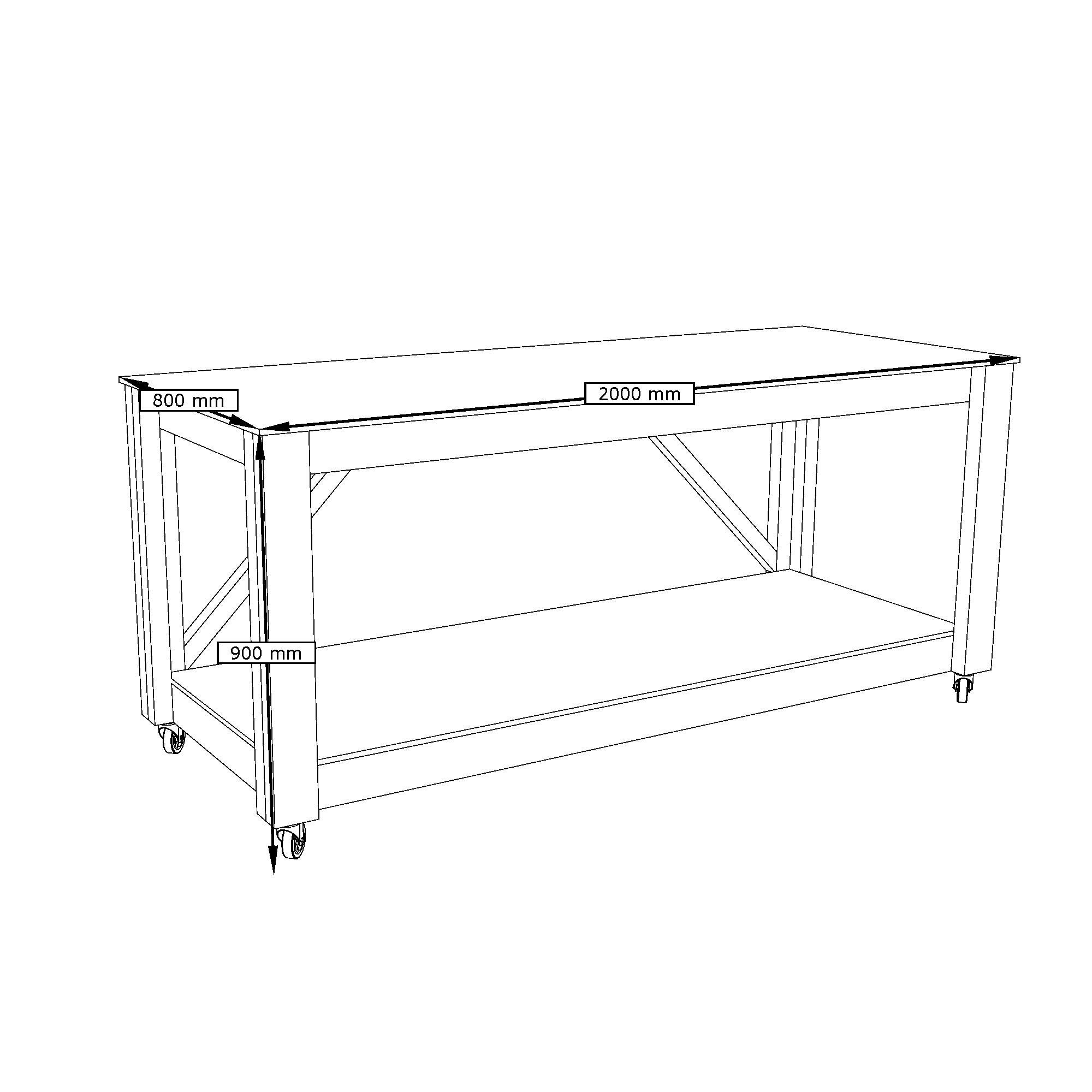 Large Workbench, DIY Plan, Pdf Download, Beginner-friendly, Blueprints ...