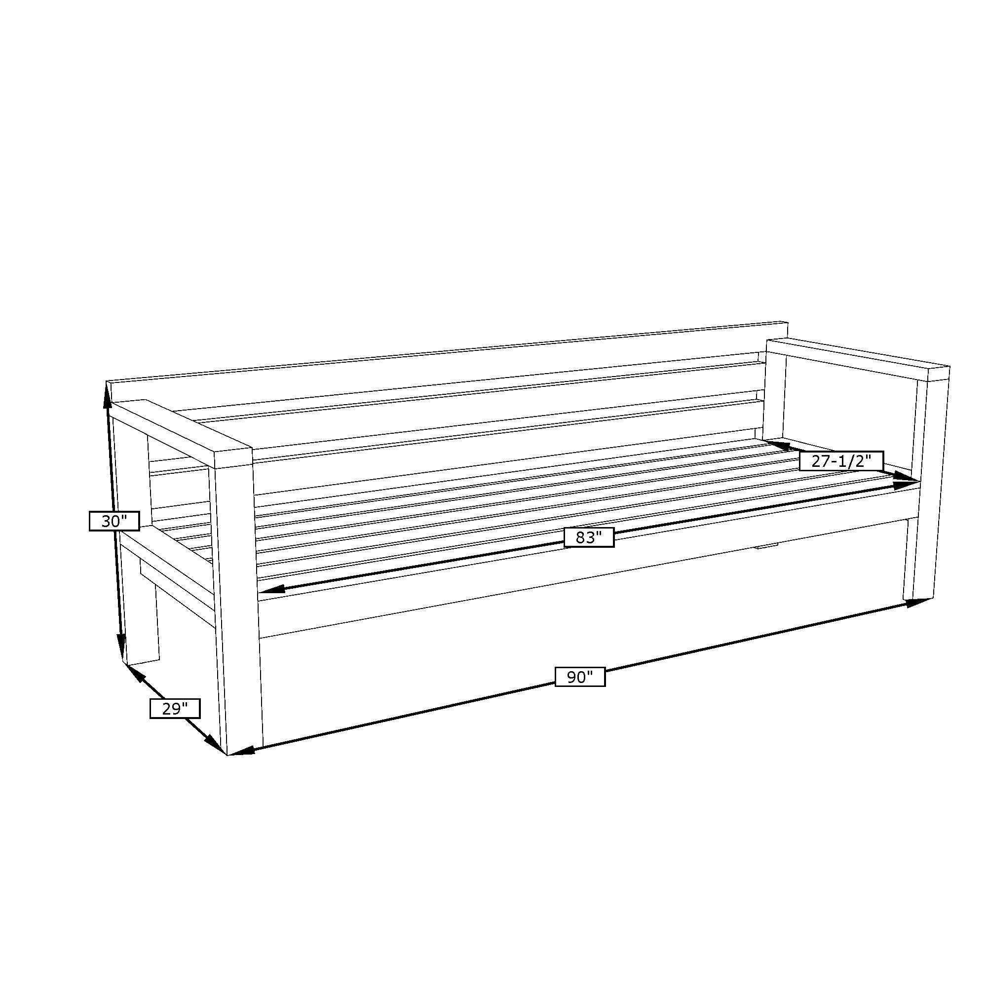Outdoor Couch, DIY Plan, Pdf Download, Beginner-friendly, Sofa ...