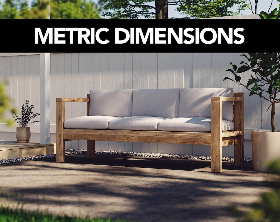 Build Plans Outdoor Sofa DIY Couch Metric Dimensions - Etsy