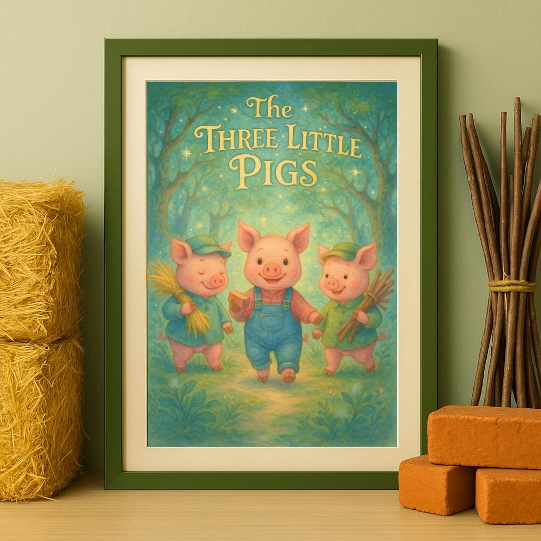 Printable Three Little Pigs Poster - А3 A4 Digital Download - Whimsical ...