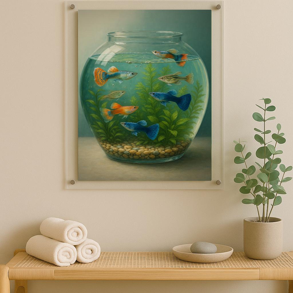 Printable Guppy Fish Art - A4 А3 Digital Download - Vibrant Livebearer ...