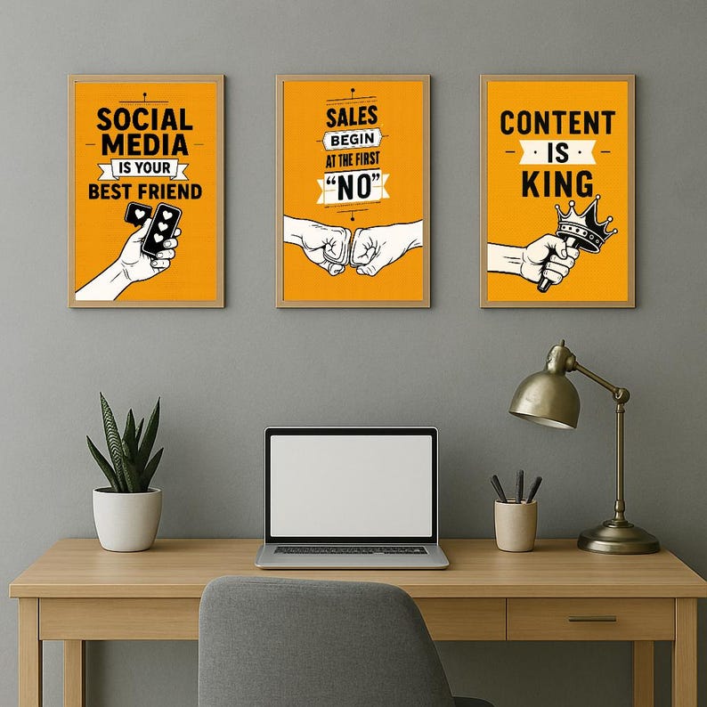 Digital Marketing Wall Art – A4 A3 Printable Poster Set for Office ...