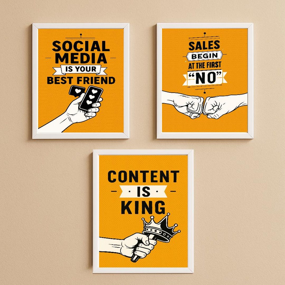 Digital Marketing Wall Art – A4 A3 Printable Poster Set for Office ...