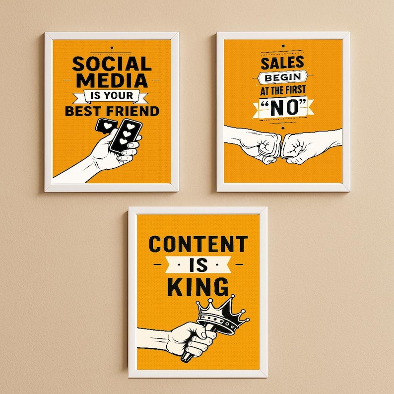 Digital Marketing Wall Art – A4 A3 Printable Poster Set for Office ...