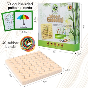 Wooden Geoboard - Montessori Toys for Kids, Graphical Mathematical ...