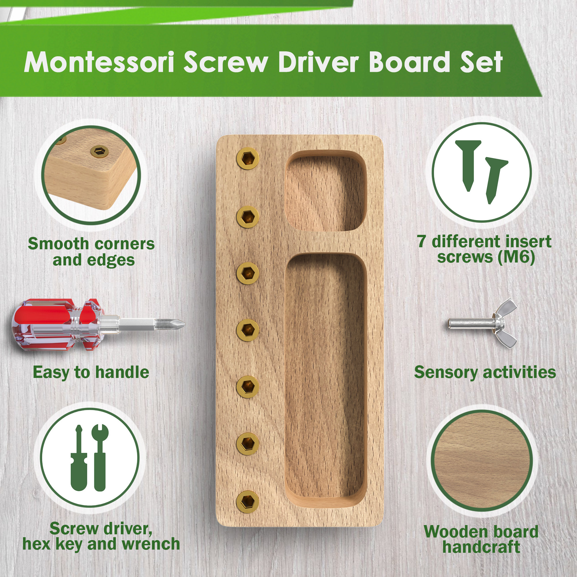 Montessori Toys Screwdriver Board Set Wooden Montessori Toys - Etsy