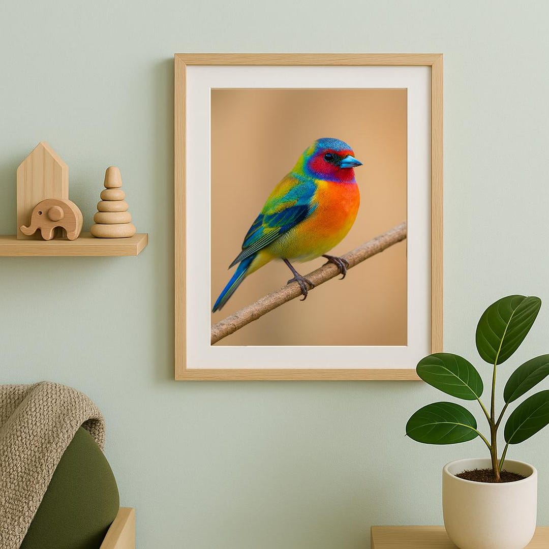 Printable Finch Art - A4 А3 Digital Download - Charming Songbird Wall ...