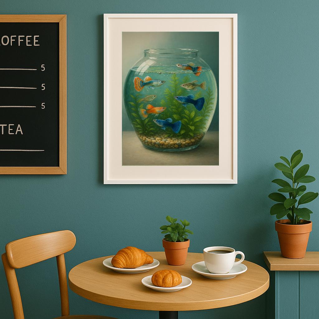 Printable Guppy Fish Art - A4 А3 Digital Download - Vibrant Livebearer ...
